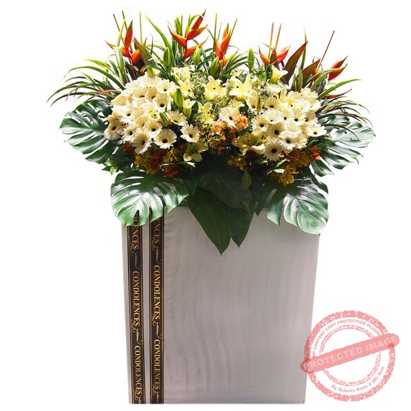 CD-127 White Funeral Flower Stand - Little Flower Hut #1 Singapore ...