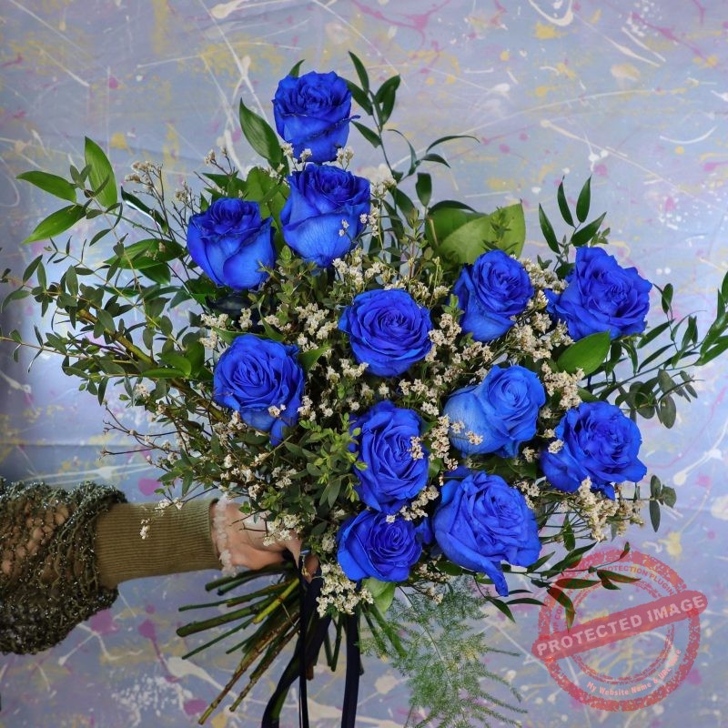 Large Blue Rose Bouquet - Amazing Blue Roses Delivery is Available Now