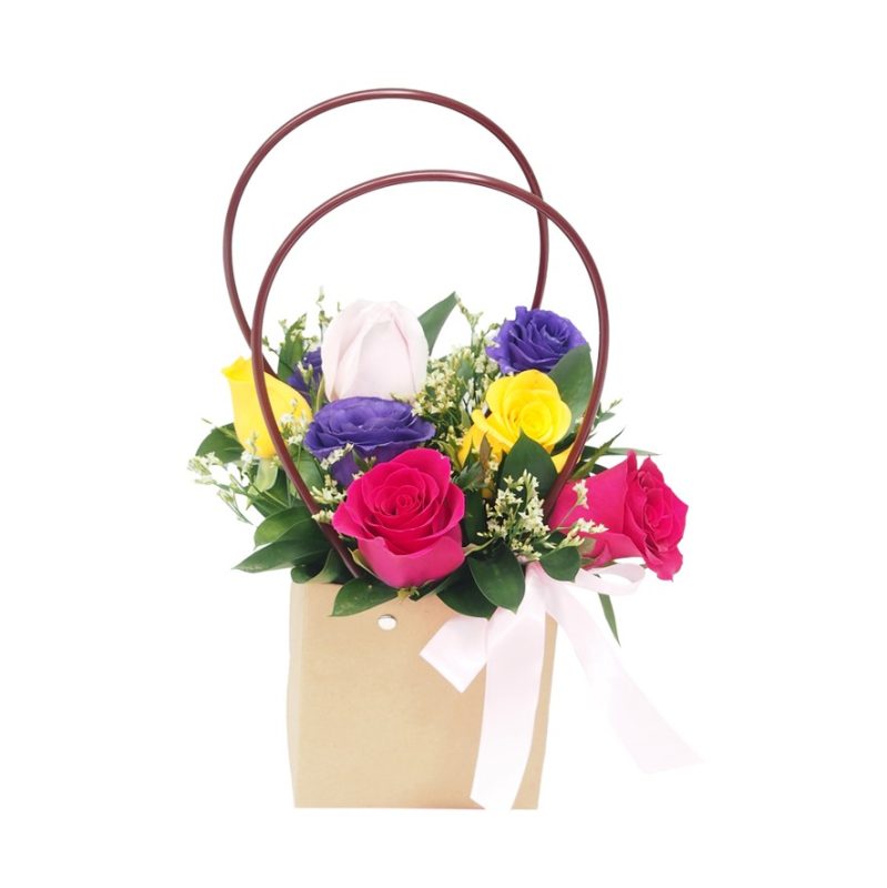 FB-12 Colourful Flower Bag - Little Flower Hut #1 Singapore Online Florist